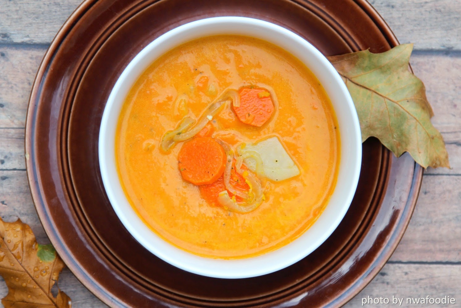 An autumn-inspired cream of chunky carrot soup. - Simple Joyful Food